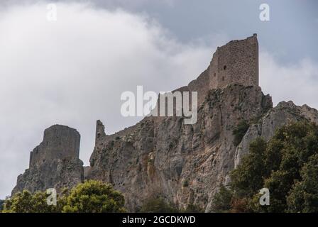 Peyrepertuse castle, one of the famous Cathar castles in Southern ...