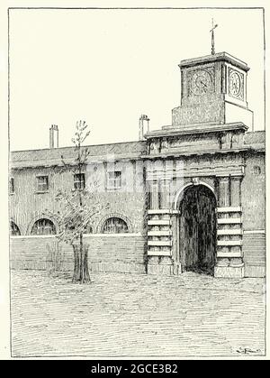 Vintage engraving of the Royal Mews, Stable of State Horses, 19th ...