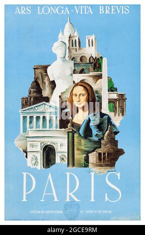 Paris / France. Advertisement and travel poster. Retro ad – Paris via ...