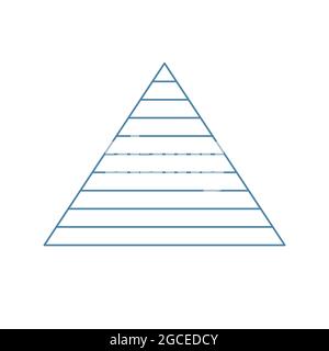pyramid scheme 10 ten steps. vector hierarchy level chart graph, green ...