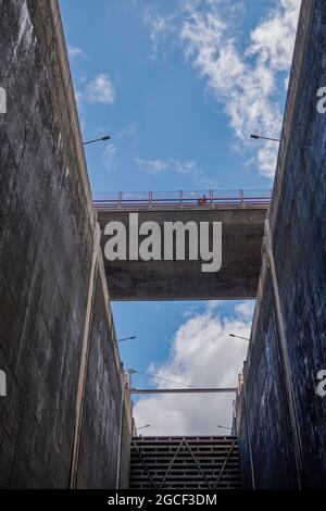 In the Carrapatelo Lock on the River Douro, Tras-Os-Montes, Portugal on ...