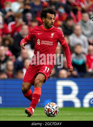 Mohamed Salah of Liverpool during the pre-game warmup ahead of the UEFA ...