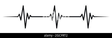 Electrocardiogram ECG heartbeat rhythm line graph icon. EKG vector ...