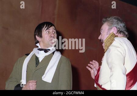 Bucharest, Romania, 1990. Actors Ion Lucian & Stela Popescu performing ...
