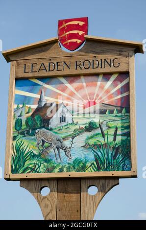 Leaden Roding Village Sign Stock Photo - Alamy