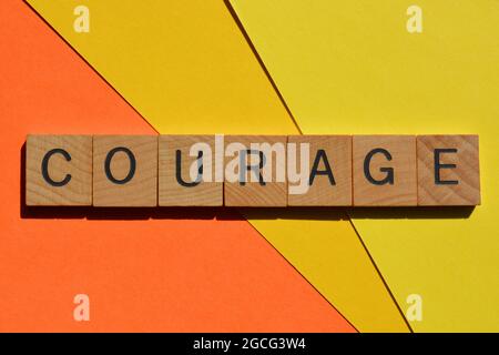 Courage in block letters Stock Photo - Alamy