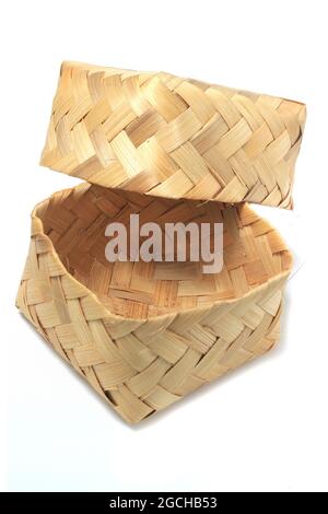 Empty Besek is box or Container Food Box, made from woven bamboo at ...