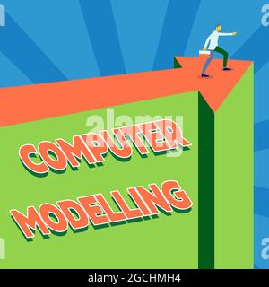 Science concept: Computer Modelling on computer keyboard background ...