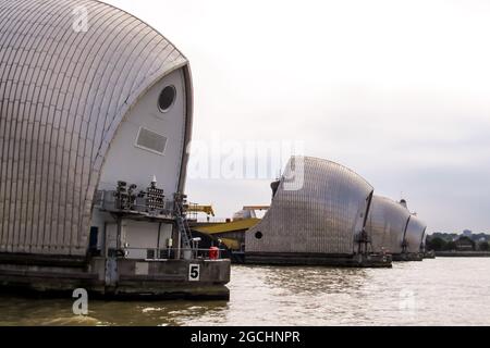 Looking along the line of the Steel-clad shells of the gates of the ...