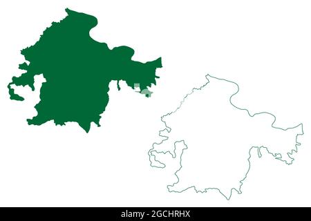 Chitrakoot district (Uttar Pradesh State, Republic of India) map vector ...