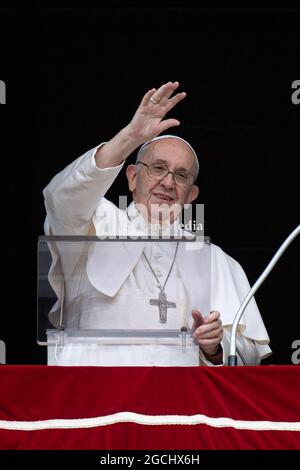 Rome, Italy. 08th Aug, 2021. August 8, 2021 : Pope Francis greets the ...