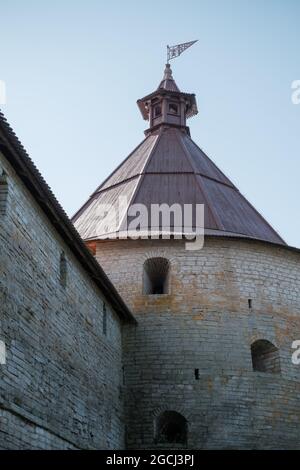 Tower of the fortress of Ladoga, town Old Ladoga, Russia Stock Photo ...