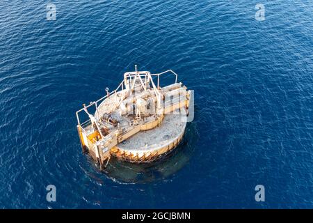 Aerial drone view offshore work platform Ramsgate kent UK Stock Photo ...