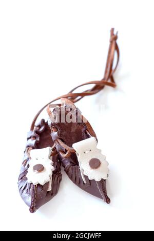 Traditional Bulgarian leather folklore shoes - tsarvuli. Handmade Stock ...