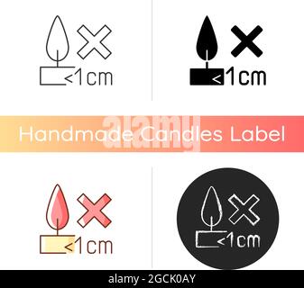 Burning candles correctly black glyph manual label icon Stock Vector ...