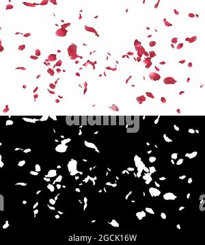 3D illustration of rose petals flow with alpha layer Stock Photo - Alamy