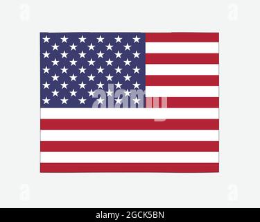 Wyoming Map on American Flag. WY, USA State Map on US Flag. EPS Vector ...