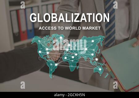 Globalization concept illustrated by a picture on background Stock ...