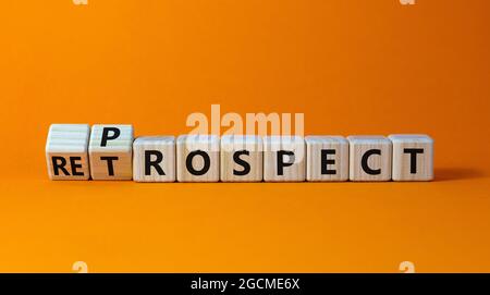 Prospect or retrospect symbol. Turned a cube and changed the word ...
