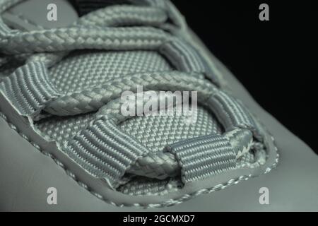 Close up beautiful shoeloces shoes background pattern texture. Macro ...