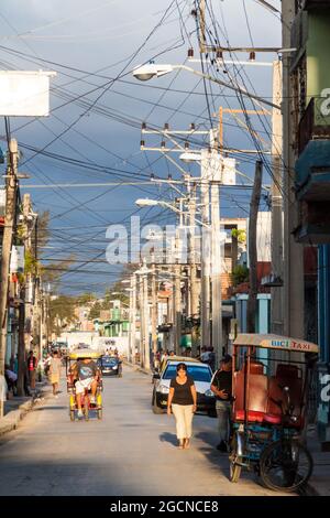 BAYAMO, CUBA - JAN 30, 2016: View of a small park in Bayamo. This is ...