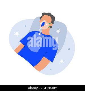 Intensive care patient woman receiving oxygen from a ventilation in ...