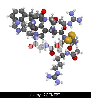 Setmelanotide drug molecule (MC4 receptor agonist). Skeletal formula ...