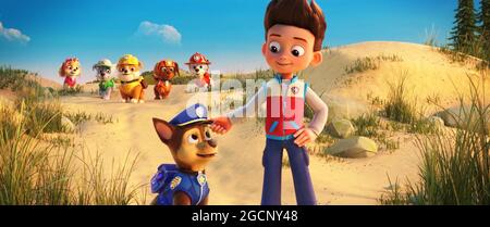 PAW PATROL: THE MOVIE, Will Brisbin, voice of Ryder, on set, 2021. ph ...