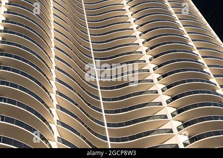 geometric building. detailed curved wavy building background ...