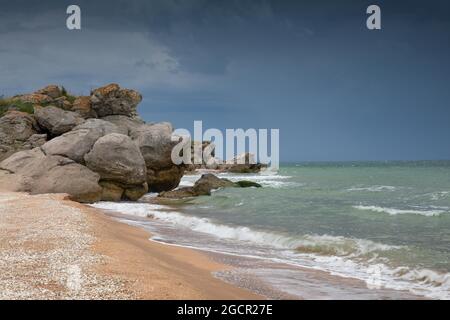 Azov sea coast, Crimea, Russia Stock Photo - Alamy