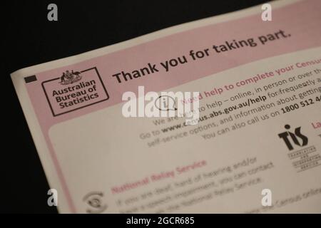 Sydney, Australia. 10th August 2021. The Australian census takes place ...
