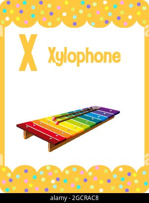 Flashcard letter X is for xylophone Stock Vector Image & Art - Alamy