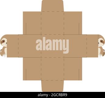 Cute die cut Halloween sloth chocolate egg holder template. Cartoon ...