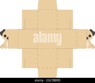 Cute die cut Halloween pug dog chocolate egg holder template. Cartoon ...