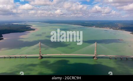 Sungai Johor Bridge at south Malaysia Stock Photo - Alamy