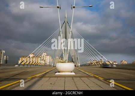Putrajaya, Malaysia, Seri Wawasan Bridge. A panorama view on one of the ...