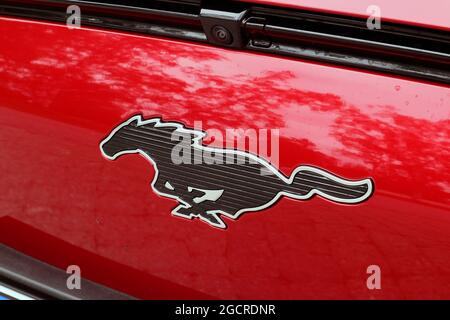 Ford Mustang Mach-E emblem logo Stock Photo - Alamy