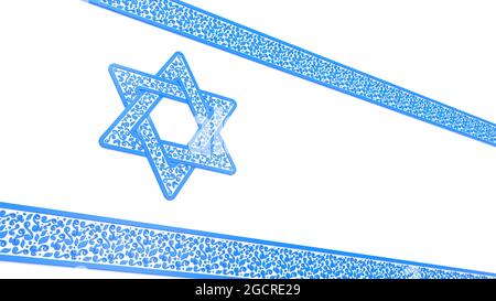 pretty israel flag blue decorative pattern isolated - cgi object 3D ...