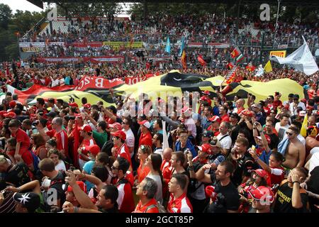 Fans celebrate under the podium. Italian Grand Prix, Sunday 8th ...