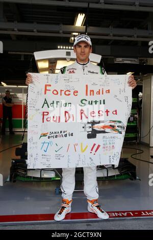 Adrian Sutil (GER) Sahara Force India F1. Japanese Grand Prix, Thursday ...
