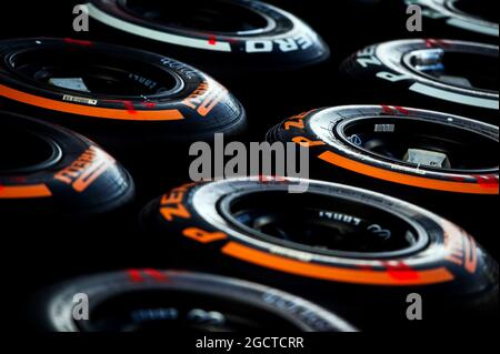 Pirelli tyres. Formula One Testing, Tuesday 27th November 2018. Yas ...