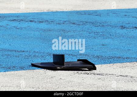 Debris from the Mercedes AMG F1 W05 of Lewis Hamilton (GBR) Mercedes ...