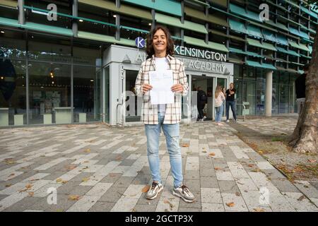 Melos Krasniqi poses with his grades at Kensington Aldridge Academy in ...