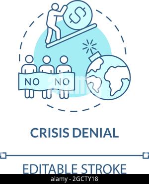 Climate skepticism and conspiracy blue concept icons set Stock Vector ...