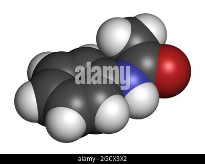 Acetanilide analgesic drug molecule (obsolete). Stylized skeletal ...