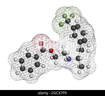 Benfluorex drug molecule (withdrawn). 3D rendering Stock Photo - Alamy