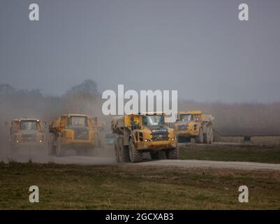 yellow Volvo A40E, A40F articulated dump truck earth movers with 25 ...
