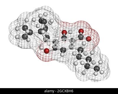 Cannabidiolic acid or CBDA cannabinoid molecule. Skeletal formula Stock ...