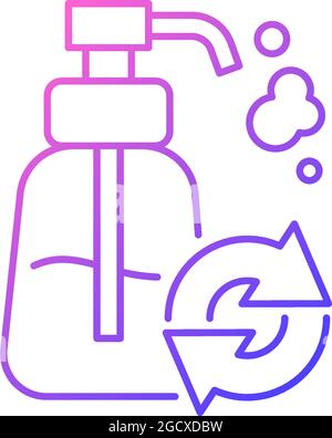 Refillable shampoo bottle gradient linear vector icon Stock Vector ...