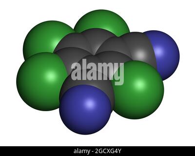 Chlorothalonil pesticide molecule. 3D rendering Stock Photo - Alamy